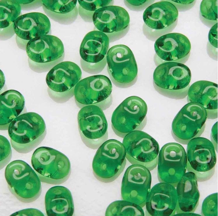 SuperDuo Chrysolite, 2-Hole 2.5x5MM Czech Glass, 10 Grams ...