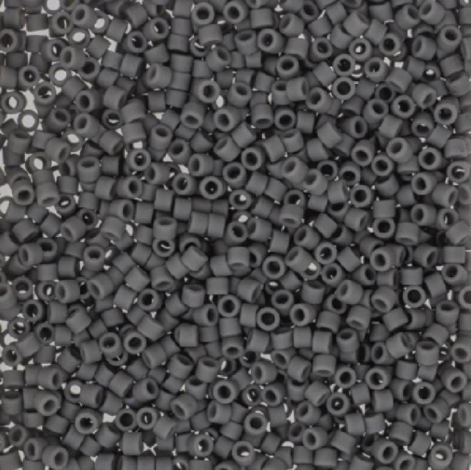 DB2409 11/0 Matte Opaque Charcoal Miyuki Delica – Queencitybead